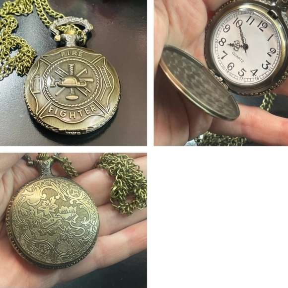 Accessories | New Beautiful Fire Fighter Fireman Pocket Watch Battery I ...